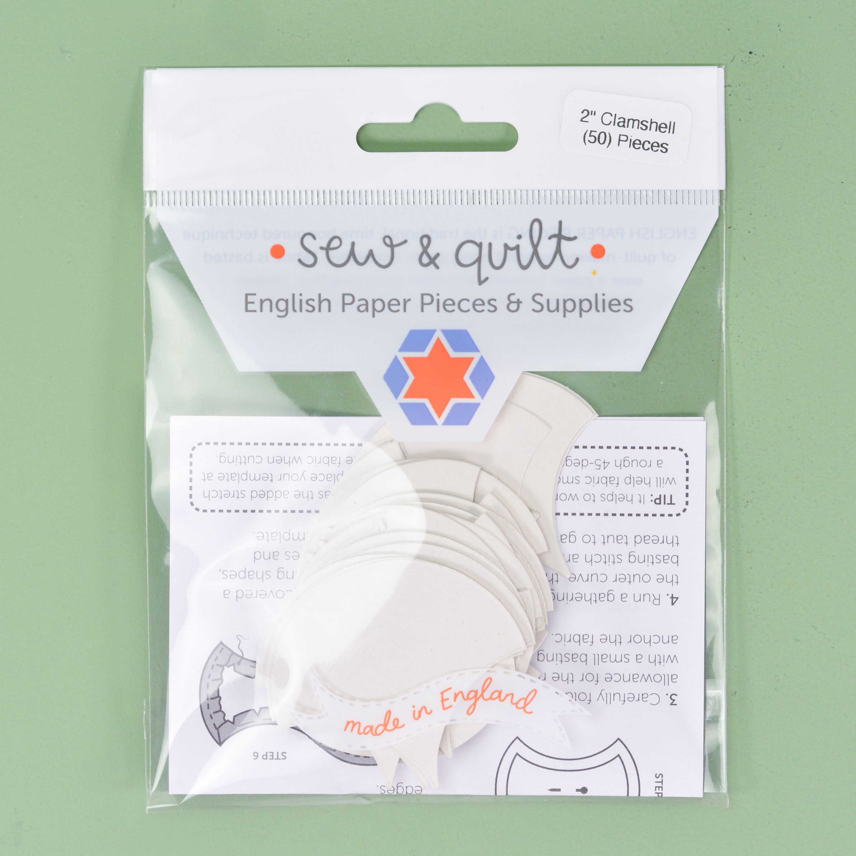 2" Clamshell English Paper Pieces: Pack of 50 | The Maker Space